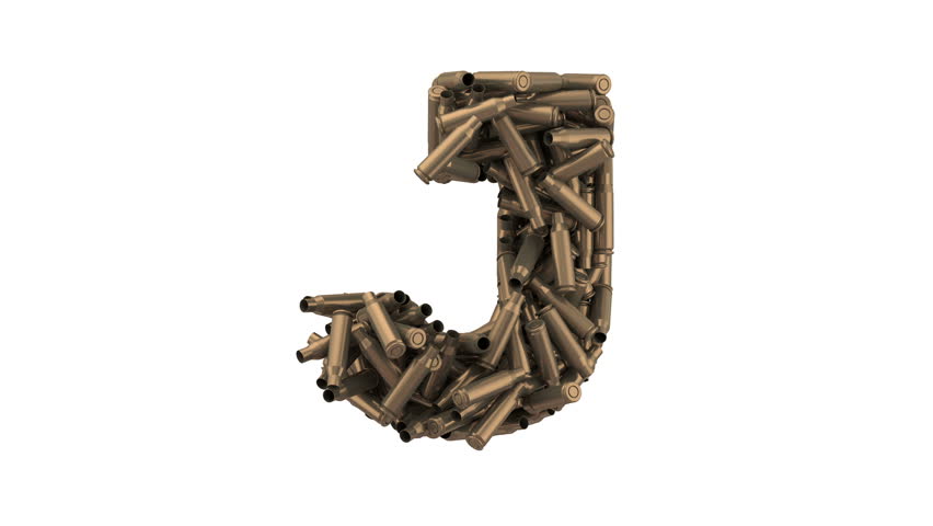 Bullet Shell Font. Letter F, Arkivvideomateriale (100 % royalty-fritt ...