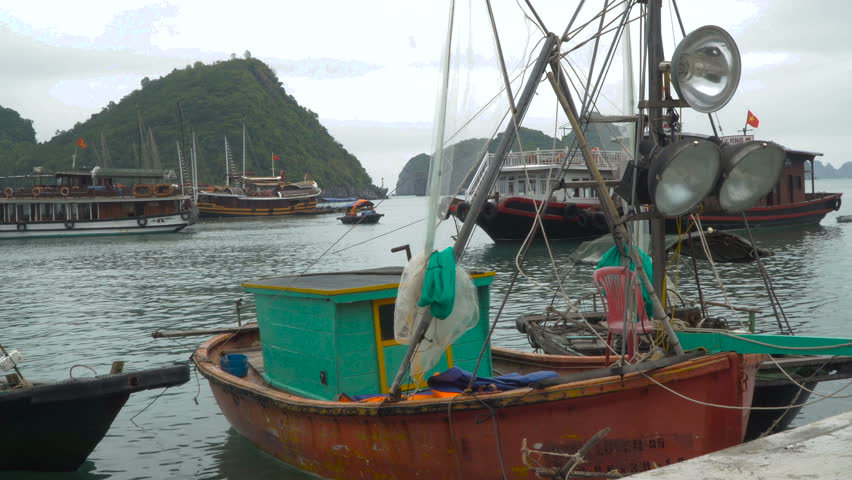 Stock video of traditional fishing boats in asia.south china | 24865517 ...