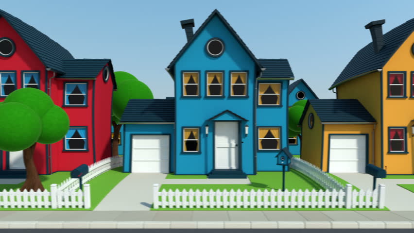 Decorative Cartoon Concept Video Background With Country Side And ...