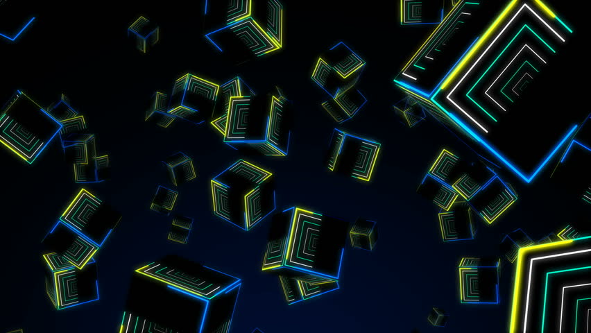 Seamless Looping Background Animation With Blue Falling Square Frames ...