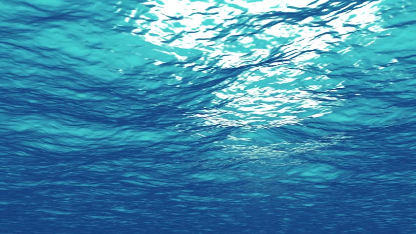 Underwater Marine World With Reflective Blue Water Waves Ocean Sunshine ...