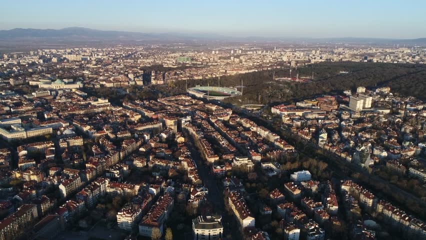 National Stadium of Sofia Aerial Stock Footage Video (100% Royalty-free ...