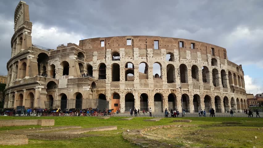Urban View Of Rome, Italian Capital City With Old Buildings, Monuments ...