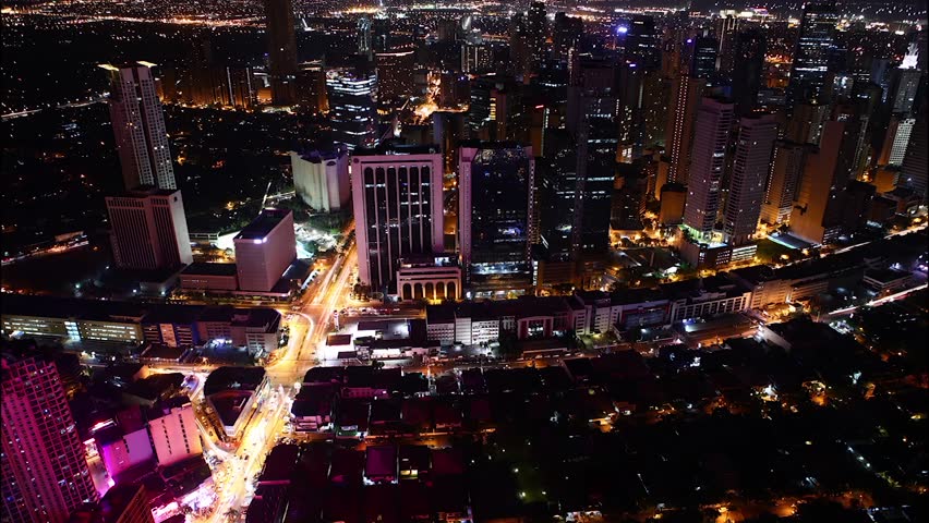 Night time Lights on the road in Manila, Philippines image - Free stock ...