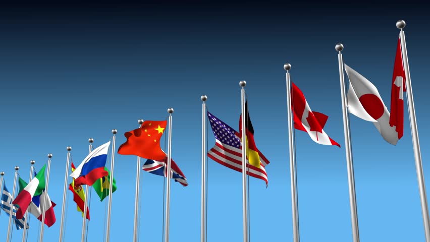 Flags Blowing in Different Directions, Stock Footage Video (100% ...