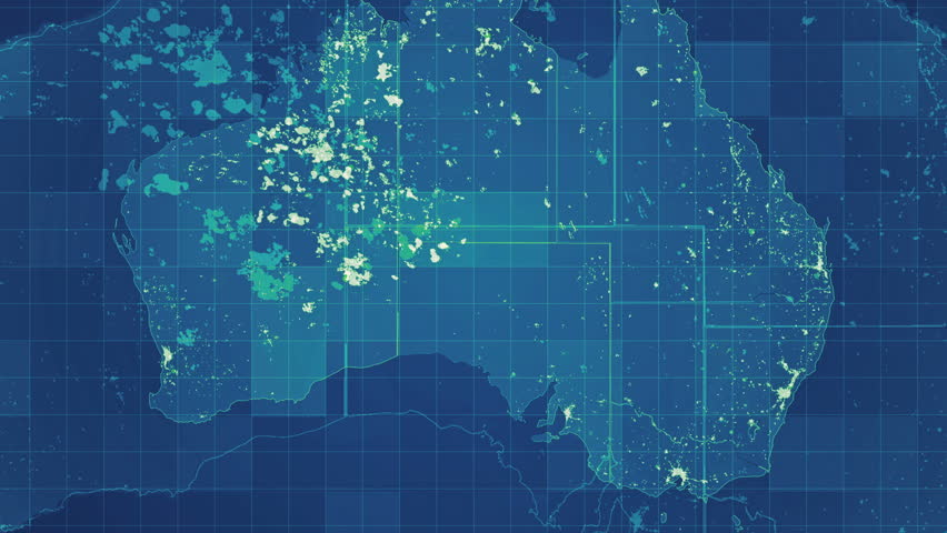 Green Australia Map Network. Animated Stock Footage Video (100% Royalty ...