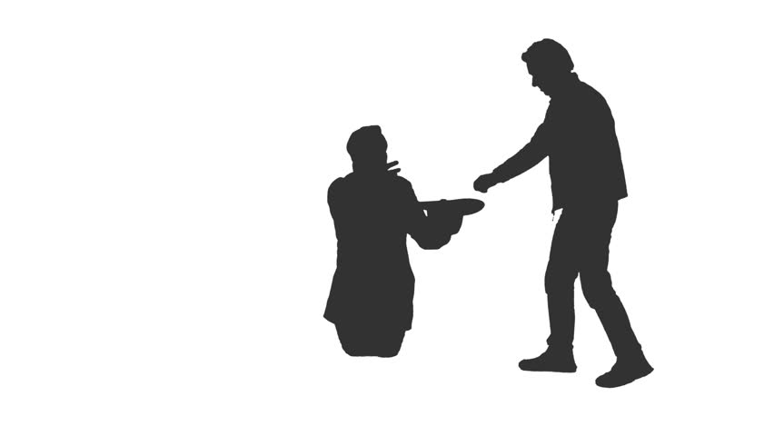 Silhouette of a Beggar Sits Stock Footage Video (100% Royalty-free ...