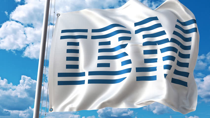 Modern Computer Screen With IBM Logo. 4K Editorial Clip Stock Footage ...