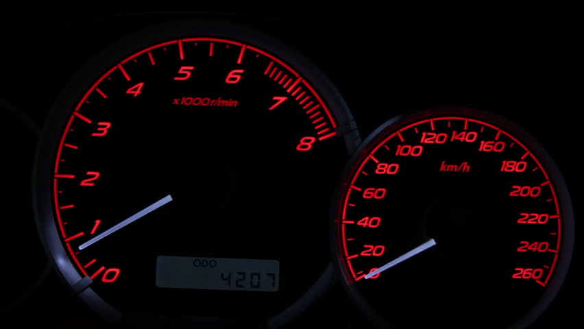 Revving Speedometer and Tachometer Stock Footage Video (100% Royalty ...