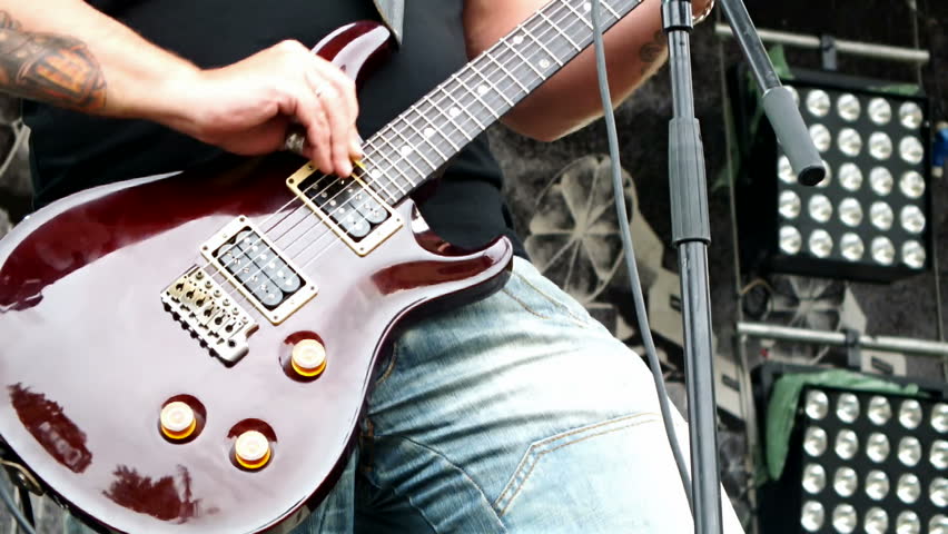 Guitarist Performing On Stage Rock Stock Footage Video (100% Royalty ...