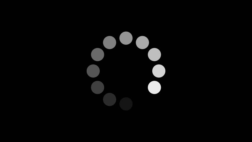 Loading Circle W Alpha 30fps Ten Animated Dots Fading In And Out In Sequence Creating A