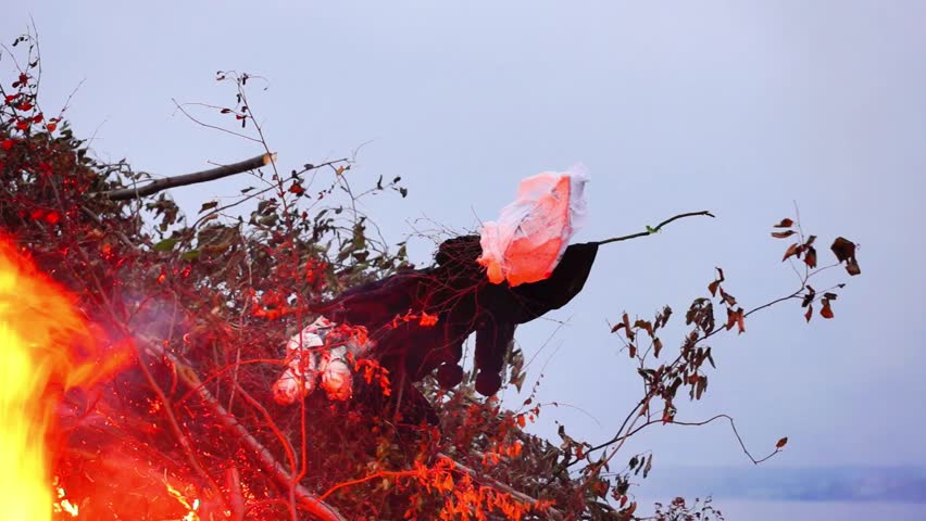 Burning A Witch Effigy As Part Of A Danish Midsummer Tradition Stock ...