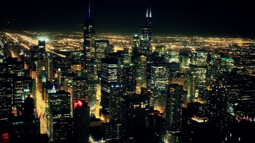 Time Lapse Of Chicago Skyline At Night - 4K, UHD, Ultra HD Resolution ...