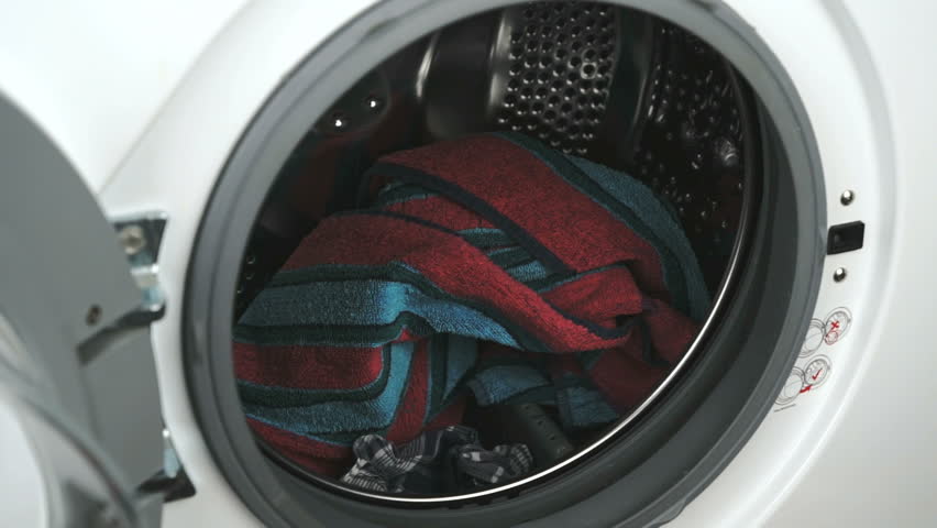 Washing Dirty Clothes In Washing Machine. Laundry Machine, Clothes ...