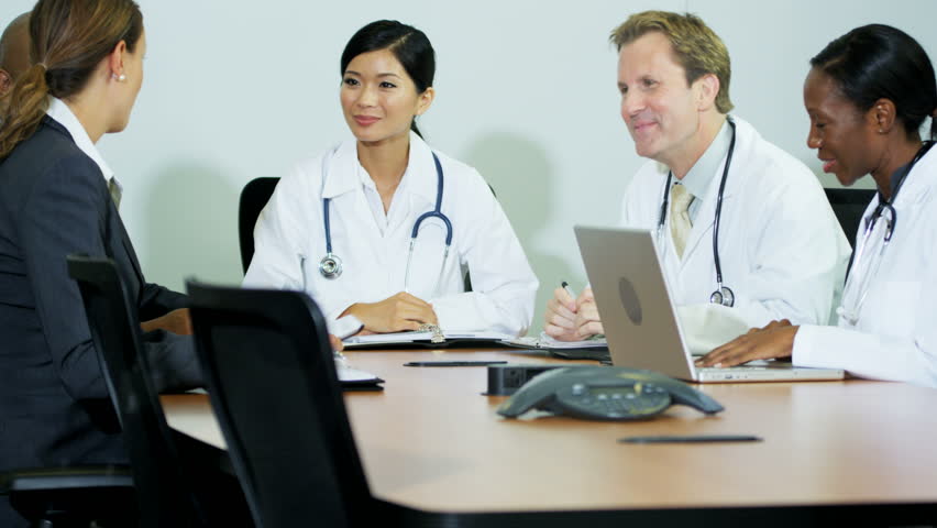 Stock video of ambitious ethnic female hospital chief executive ...