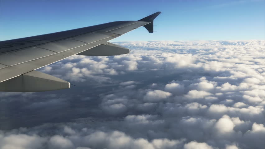 Landing Of An Aircraft On The Runway In The Fog With A View Of The Wing ...
