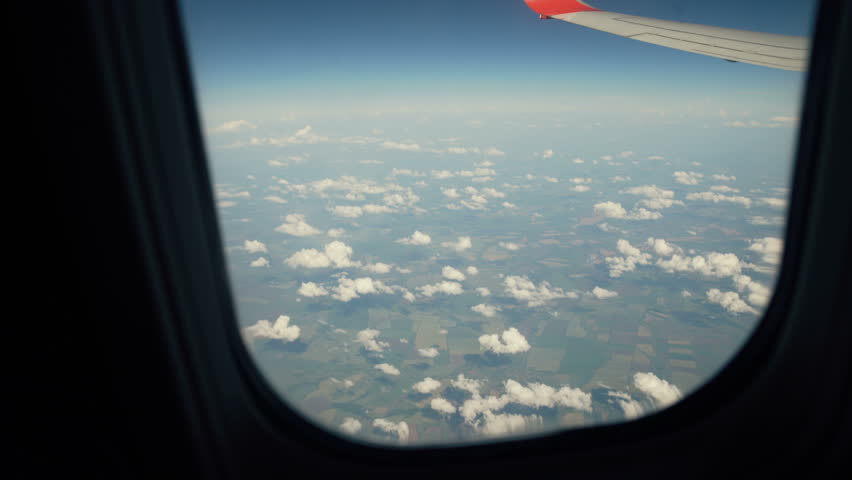Looking Out from Airplane Window. Stock Footage Video (100% Royalty ...