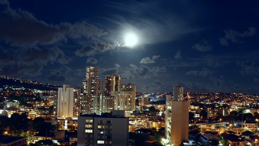 Moonlight Timelapse Off a Balcony Stock Footage Video (100% Royalty ...