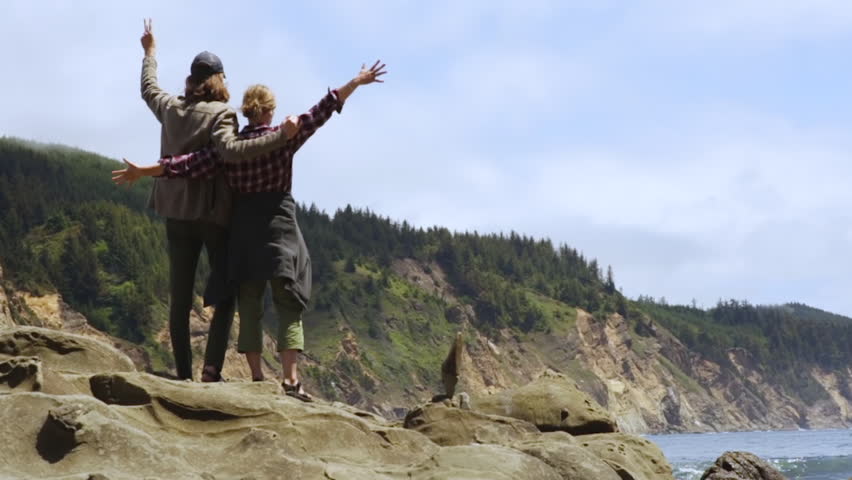 Friends Hug and Raise Their Stock Footage Video (100% Royalty-free ...