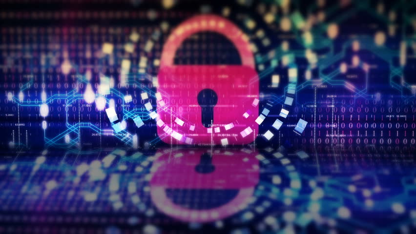 Animation Depicting The Concept Of Cyber Security. 4K UHD Seamless ...