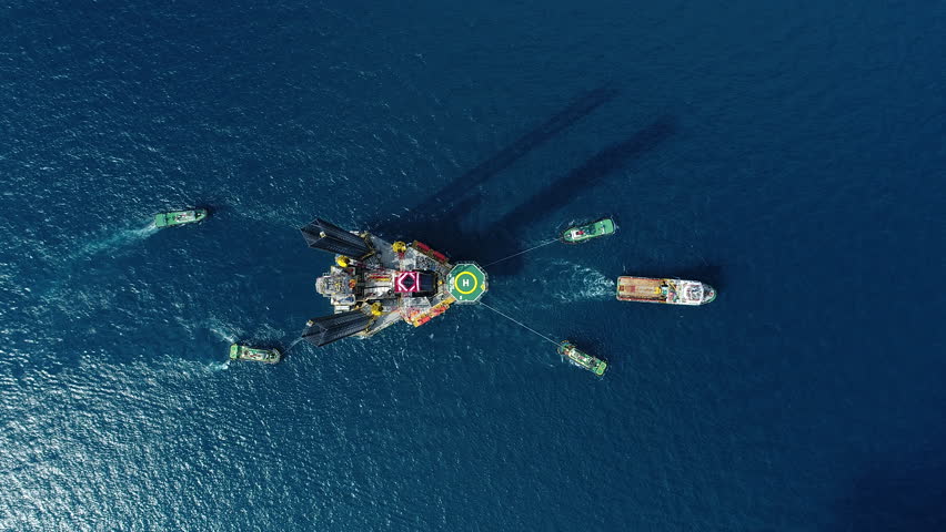 Aerial Top View Ocean Tug Stock Footage Video (100% Royalty-free ...