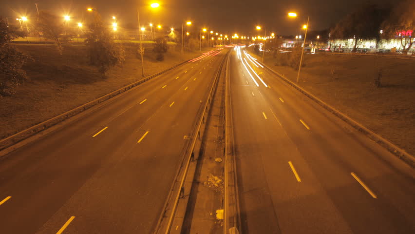 Highway Winter Snow At Night Time Lapse Stock Footage Video 6000722 ...