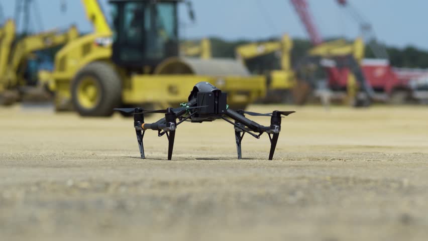 Drone Takes Off from Dusty Stock Footage Video (100% Royalty-free ...