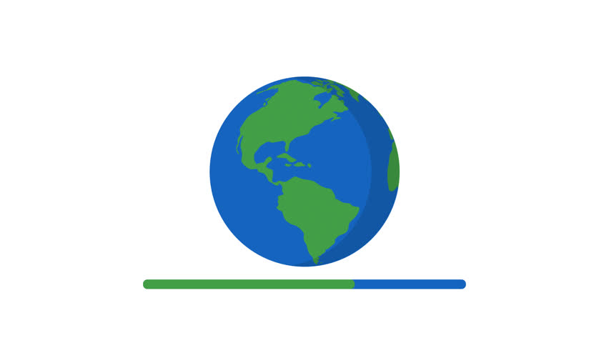 Planet Earth Loading Concept. Motion Graphics. Transparent Background ...