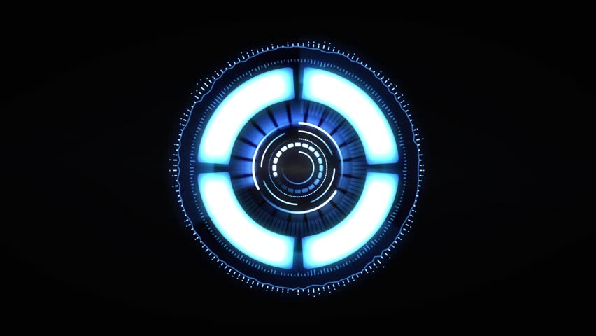 3D Digital HUD Element In Motion. Nice 3D Rendering For Your Futuristic ...