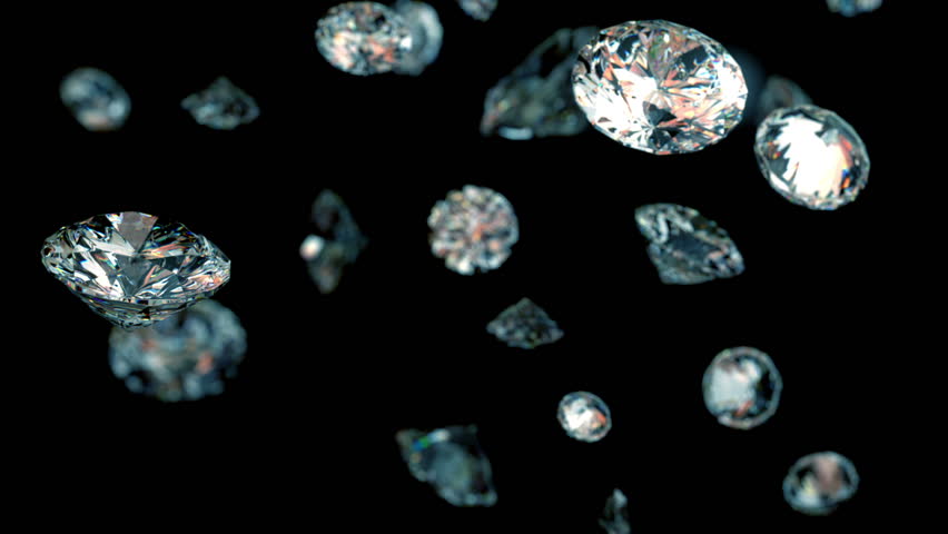 4k Falling Diamonds, Beautiful Background. Seamless Loop Stock Footage ...