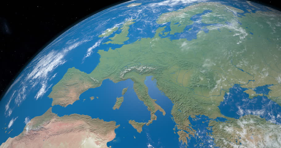 Europe Continent in Planet Earth, Stock Footage Video (100% Royalty ...