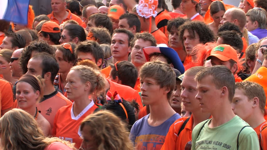 GRONINGEN, HOLLAND - JULY 11: Dutch Soccer Fans Supporting Their Team ...