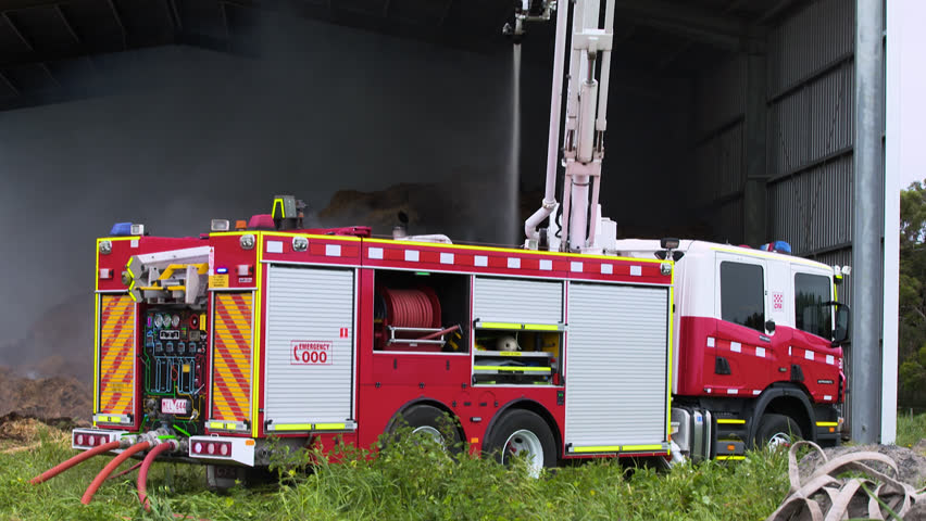 Cfa Aerial Fire Pumper Fighting Stock Footage Video (100% Royalty-free ...