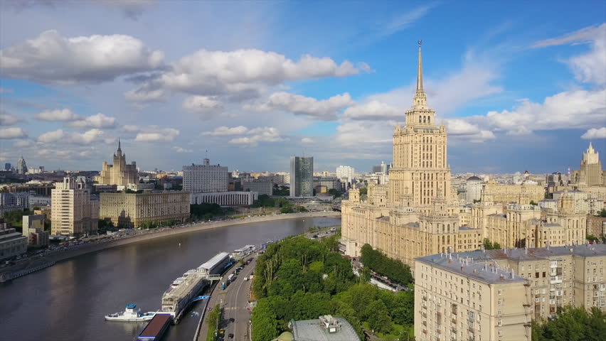 Stock Video Clip of sunny day moscow city river bay famous | Shutterstock