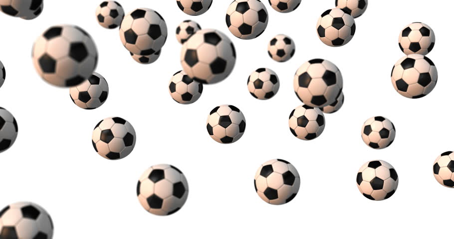 Animated Simple Soccer Balls With Plain White And Black Material ...