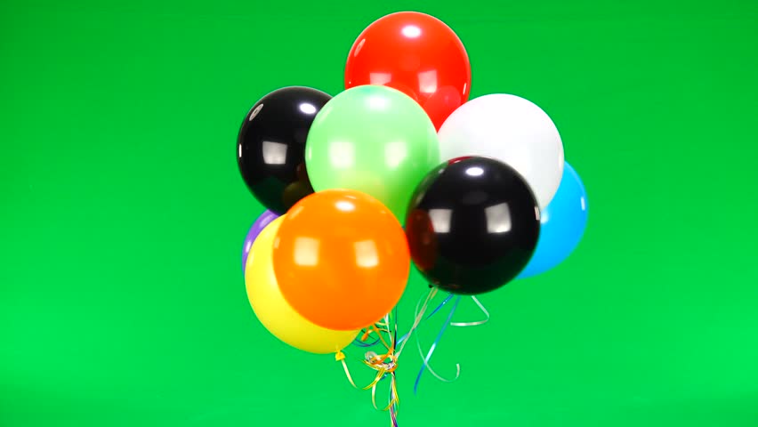Flying Balloons On Green Screen Stock Footage Video (100% Royalty-free ...
