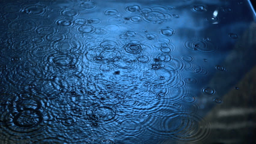 Above View Of Raindrops Hitting Puddle Stock Footage Video 3511880 ...