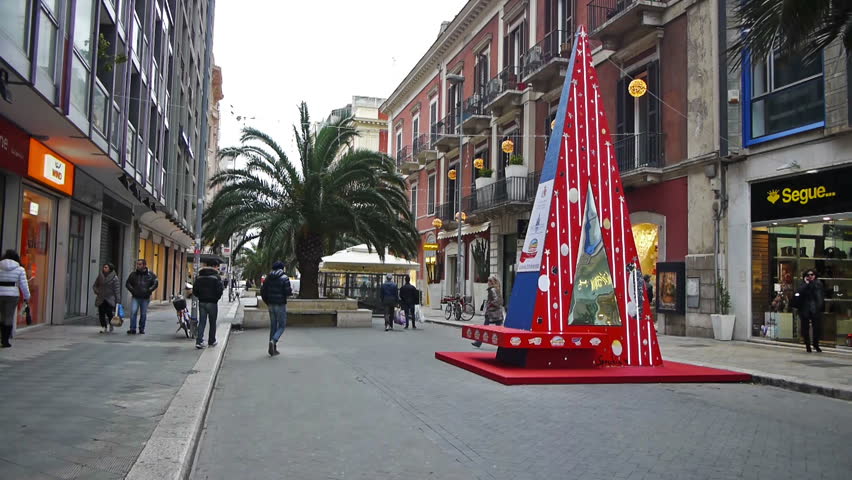 BARI, ITALY - December, 19: City Street In A Winter Day On December, 19 ...