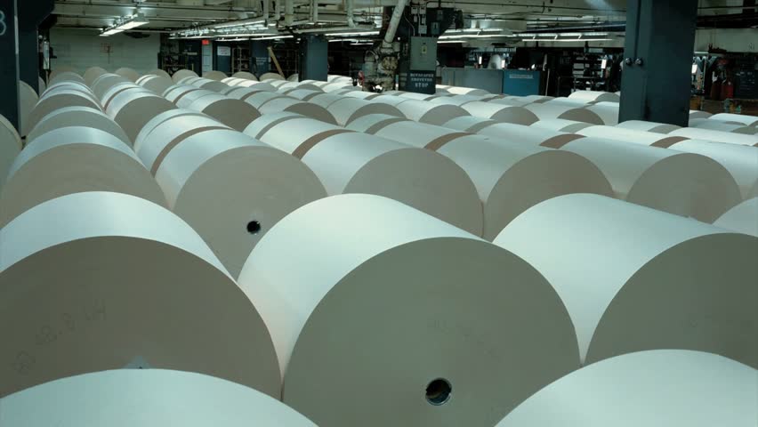 Stock video of large rolls of newsprint | 3414017 | Shutterstock