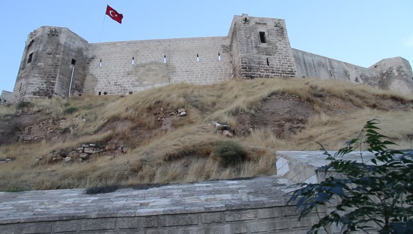 Big Fortress On The Top Of Hill In Gaziantep, Turkey Stock Footage ...