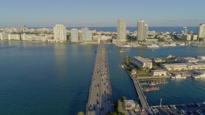 Aerial Video Macarthur Causeway Bridge Stock Footage Video (100% ...