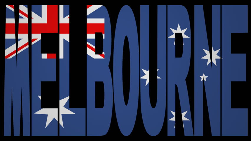 Stock Video Clip of Melbourne text with fluttering flag animation ...