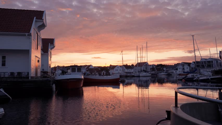 Red Sunset with house and docks image - Free stock photo - Public ...