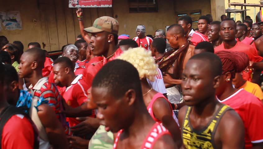 ACCRA, GHANA - CIRCA DEC 2012: People In The Street During The Homowo ...