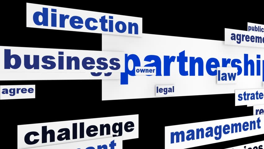 Partnership Creative Words Design. Business Stock Footage Video (100% ...