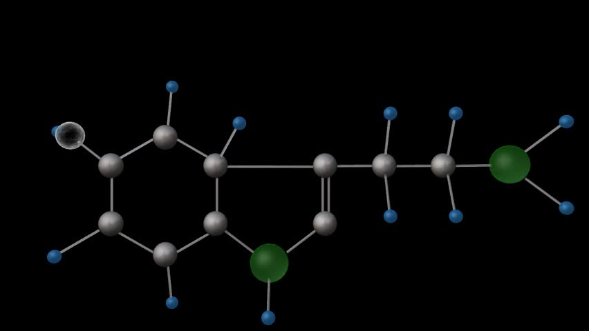 Stock video of chemical formula structure of element serotonin ...