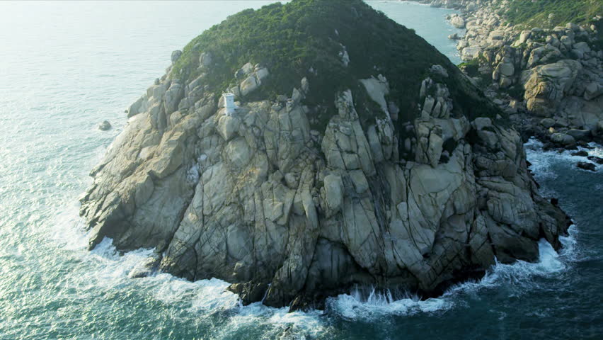 Aerial View Of Rugged Coastline Sea Cliffs Hong Kong Islands South ...