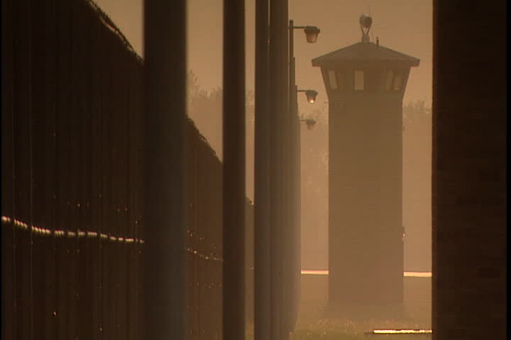 Stock video of guard tower and perimeter wall in | 4094587 | Shutterstock