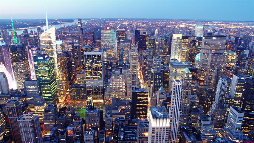 Stock video of new york skyline at sunset time | 4187177 | Shutterstock