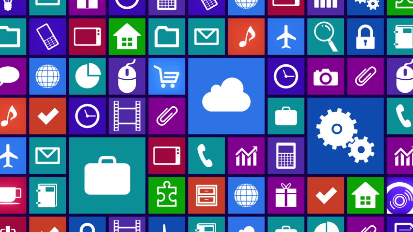 Set Of 25 Animated Communications Icons, Looping, With Mattes. Includes ...